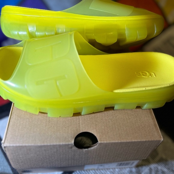 UGG | Shoes | Ugg Womens Jella Clear Slide Sunny Yellow Jelly Sandal ...